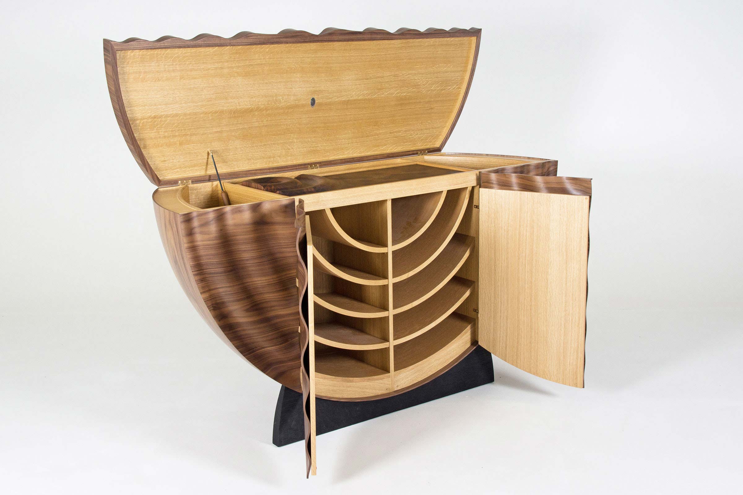 Orbis rippled drinks cabinet - Edward Johnson Furniture